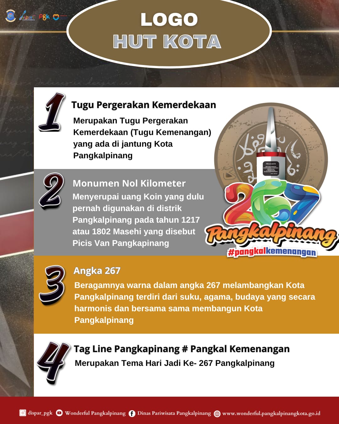 Logo Hari Jadi ke-267 Kota Pangkalpinang – DISPAR KOTA PANGKALPINANG